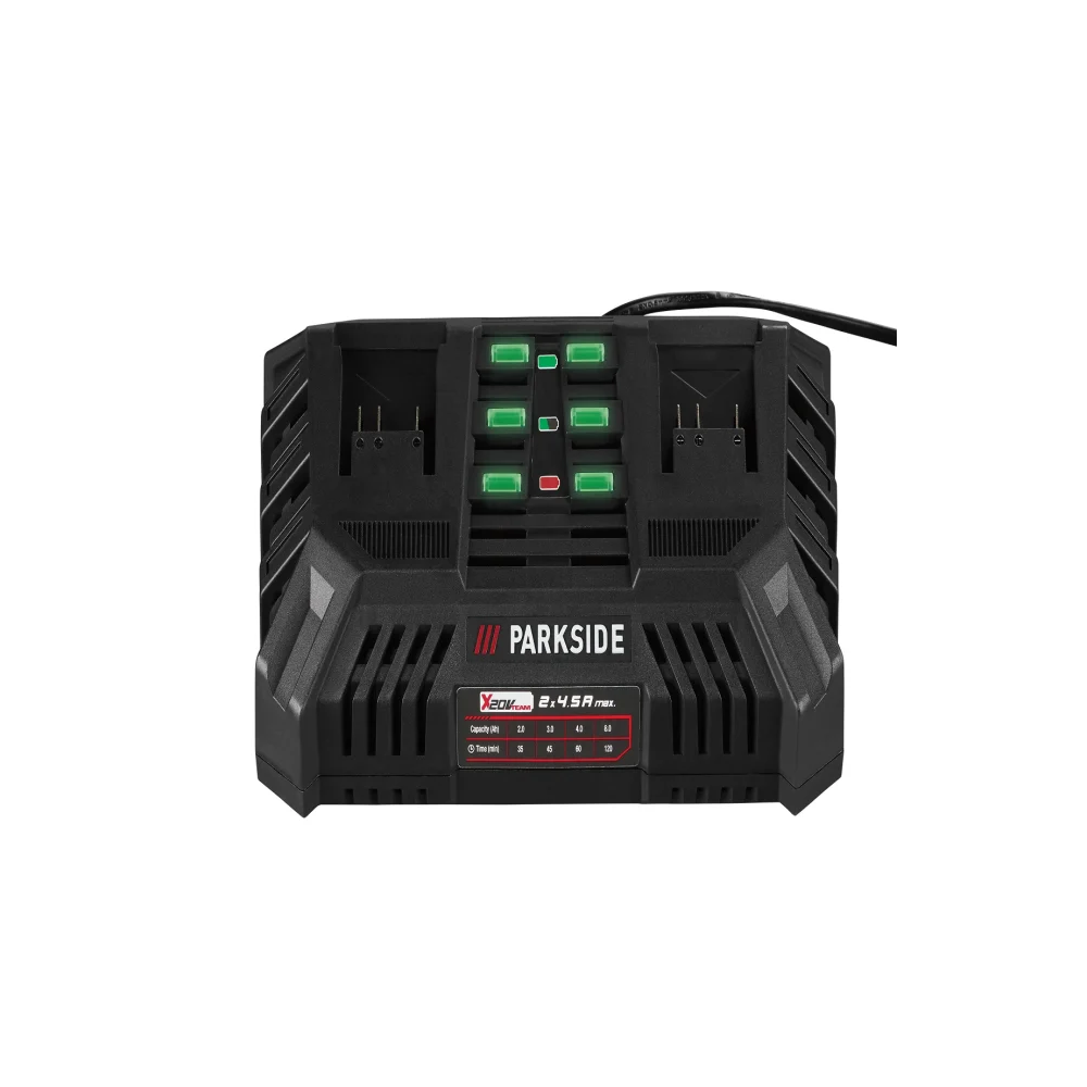 Chargeur double Parkside 20V 2x 4,5 A PDSLG 20 B1 DE/EU pour appareils ...